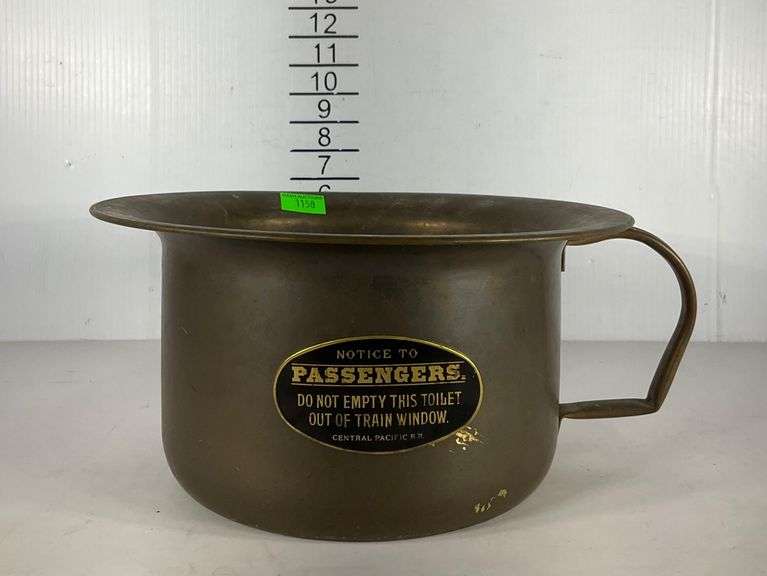 A Chamber Pot with Central Pacific Railroad Passenger Notice - Hash ...