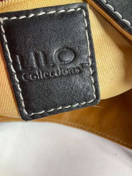 Lilo Collection Black and Tan Leather Tote Bag with Logo Accent - Hash Auctions