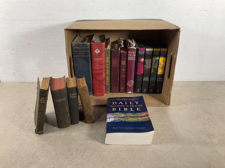 Collection of Religious Books and Bibles Including Prayer Guides and ...