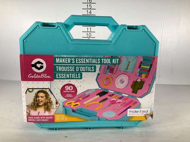 GoldieBlox Maker’s Essentials Tool Kit with 90 Pieces - Hash Auctions