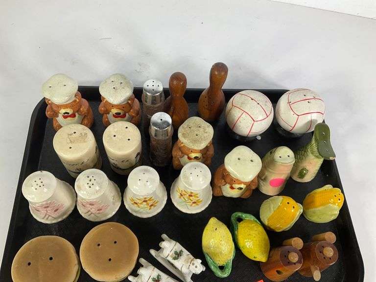 Assorted Ceramic and Wooden Salt and Pepper Shaker Sets - Hash Auctions