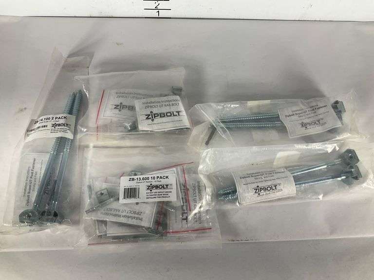 Lot of Zipbolt Railbolt and Super UT Post Fasteners in Multiple Packs ...