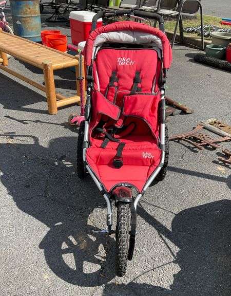Tike Tech Jogging Stroller with Three-Wheel Design - Hash Auctions