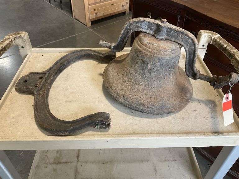 Cast Iron Bell with 1862 Imprint and Mounting Yoke - Hash Auctions