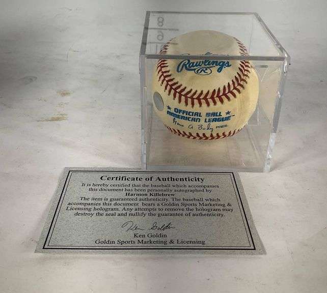 Rawlings Baseball with Harmon Killebrew Signature and COA - Hash Auctions
