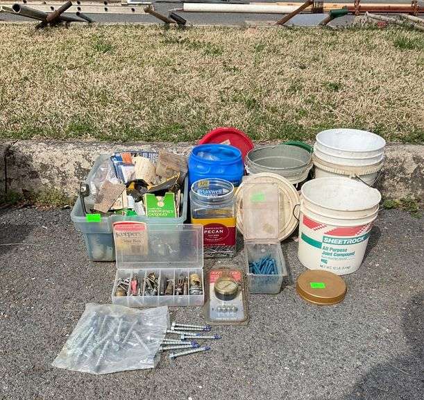 Assorted Hardware and Fastener Collection in Mixed Containers - Hash ...