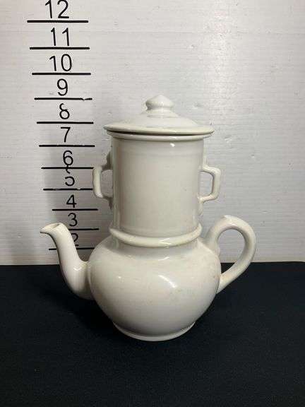 White Porcelain French Drip Coffee Pot with Drip Filter by Hoan, Made ...