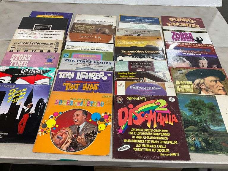 Collection of Over 30 Vinyl Record Albums Featuring Various Artists and ...