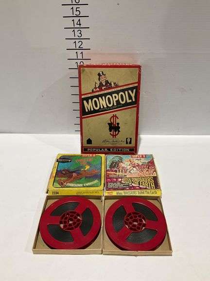 Monopoly Popular Edition Game and Two Super 8 Film Reels - Hash Auctions
