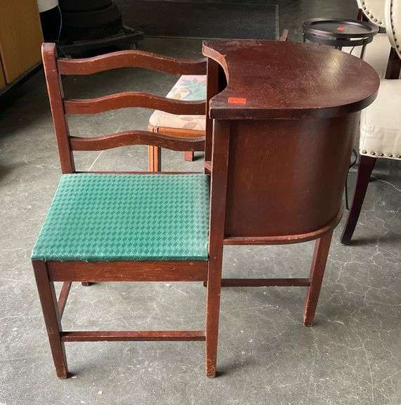 Side Chair with Ladder Back Design and Attached Storage Compartment ...