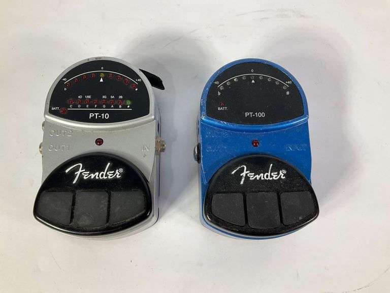 Pair of Fender PT-10 and PT-100 Guitar Pedal Tuners - Hash Auctions