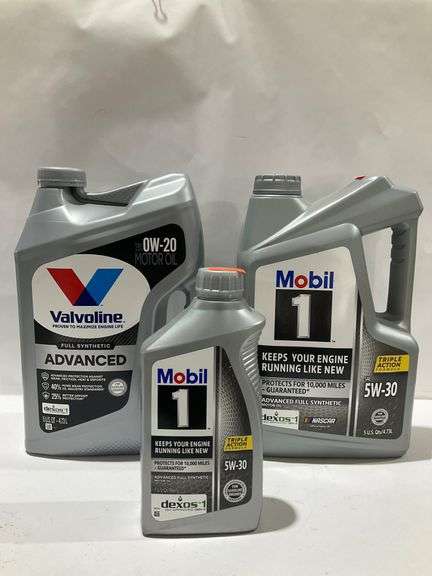 Lot of Engine Oils by Mobil 1 and Valvoline - Hash Auctions