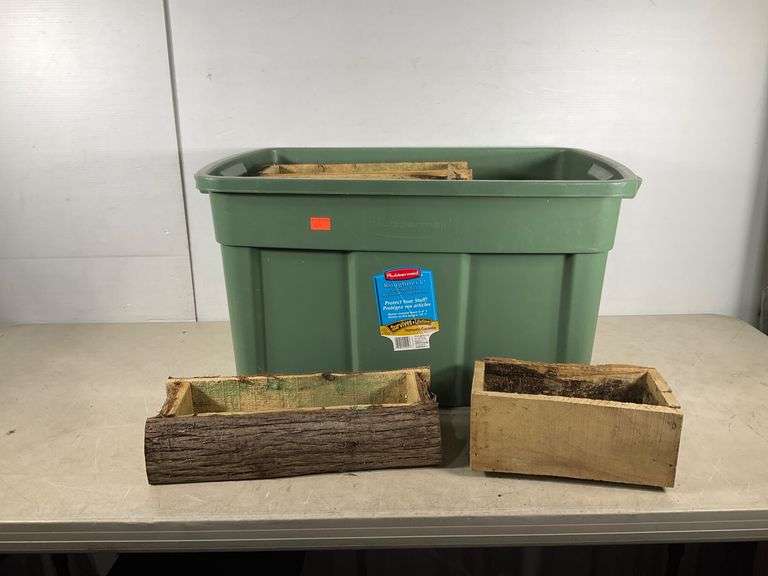 Rustic Planter Boxes Made of Rough-Cut Lumber with 31 Gallon Storage ...
