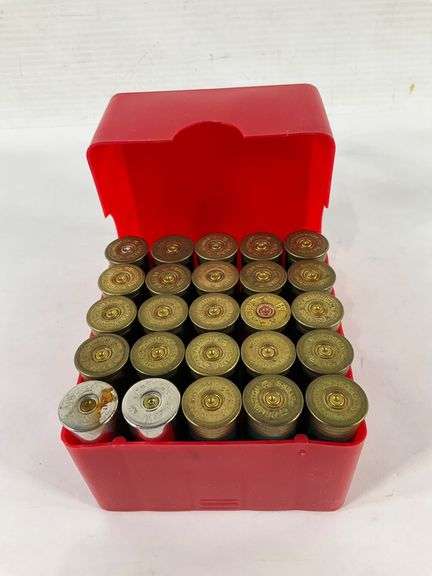 Red Plastic Ammunition Storage Box with Assorted Shells, Empty - Hash ...