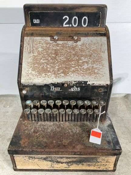 Burroughs Mechanical Cash Register with Numeric Keys and Display - Hash ...