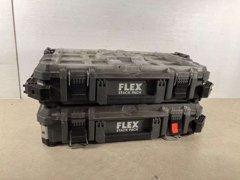 Set of Two Flex Stack Pack Storage Boxes with Organizational Trays ...