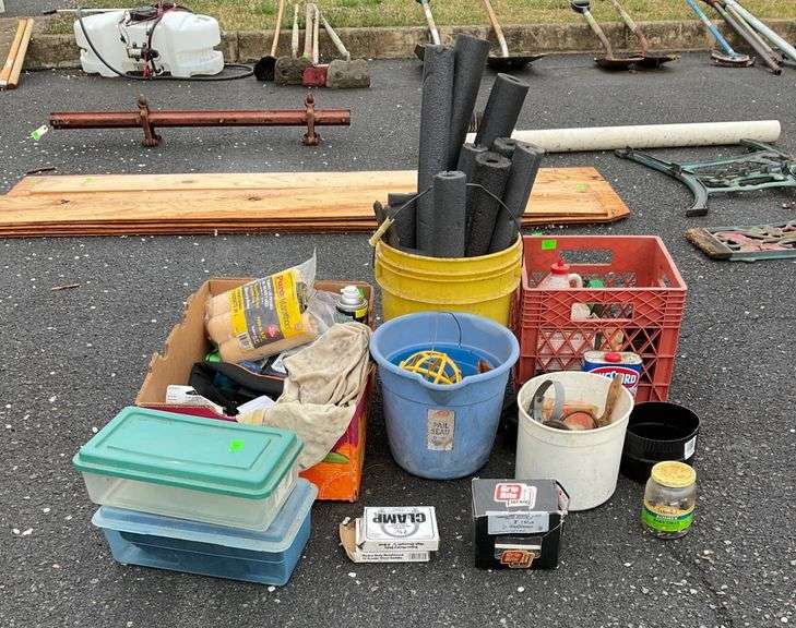Assorted Mixed Lot of Tools, Hardware, and Containers - Hash Auctions