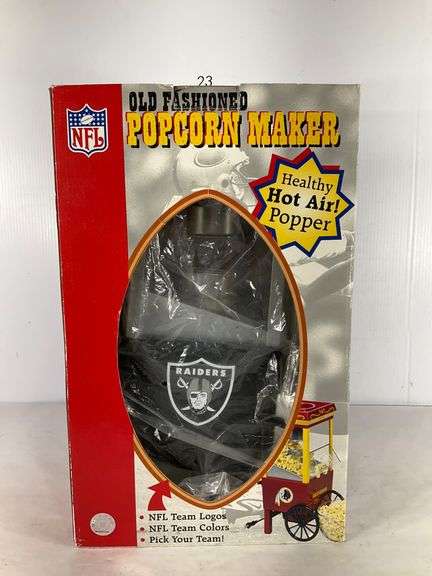 NFL Branded Old-Fashioned Popcorn Maker with Team Logo (Raiders) - Hash ...