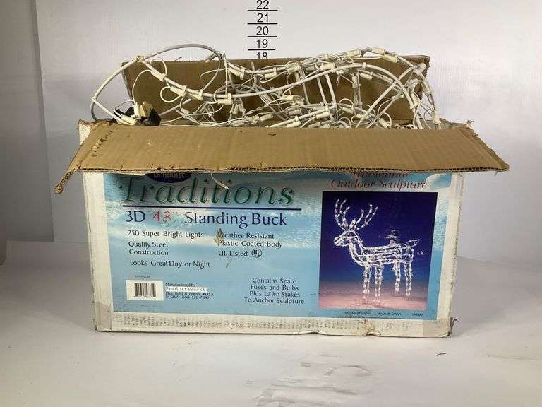 Traditions 3D 48-Inch Standing Buck Christmas Outdoor Sculpture, From ...