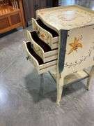 Hand-Painted Three-Drawer Chest with Floral and Lyre Motif - Hash Auctions