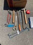 Assorted Hand Tools and Hardware in Cardboard Box - Hash Auctions