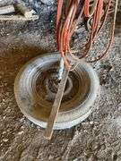 Shop light mounted to weighted tire base. One of a kind farmer light ...