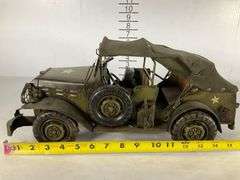 Metal Military Jeep Model with Canvas Roof and Star Markings - Hash ...
