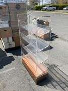 Clear Acrylic Display Shelf Unit with Wood-Style Base - Hash Auctions