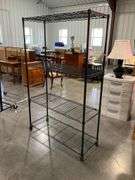 InterMetro Four-Shelf Black Wire Storage Rack, 48×18” - Hash Auctions