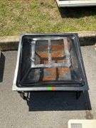 Square Outdoor Fire Pit with Mesh Cover and Base - Hash Auctions
