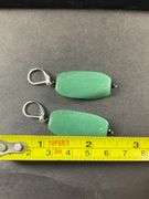 Green aventurine and Thai black spinel stainless lever back earrings ...