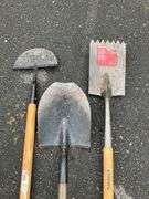 Set of Three Shovels: Roofer Spade, Metal Head Shovel, Flat Shovel ...