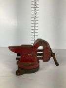 Red Table-Mounted Bench Vise with Rotating Base - Hash Auctions
