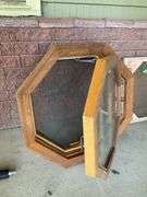 Octagonal Window Frame with Hinged Glass Pane and Screen Insert - Hash ...