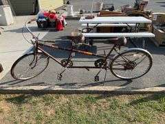 Columbia Tandem Bicycle with Brown Frame and Chrome Accents - Hash Auctions