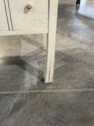 White Entryway Bench with Two Drawers and One Split Leg - Hash Auctions