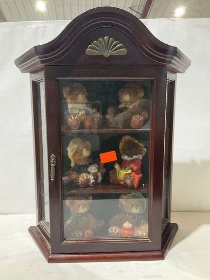 Cabinet with Assorted Figurine Bears Display - Hash Auctions
