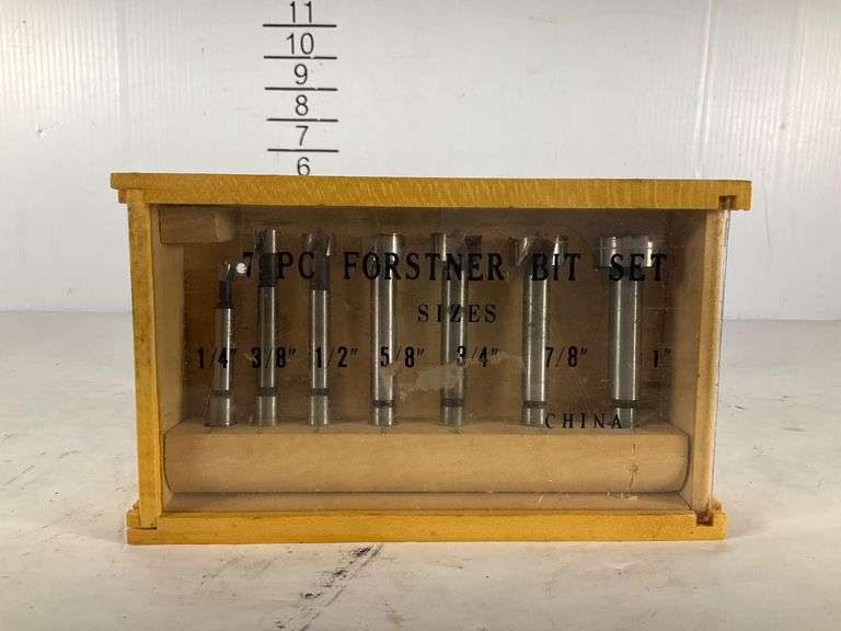 7-Piece Forstner Bit Set with Wooden Case - Hash Auctions