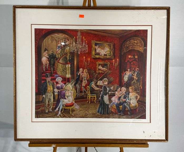 Lee Dubin Limited Edition Lithograph, ‘Turn of the Century Bordello ...