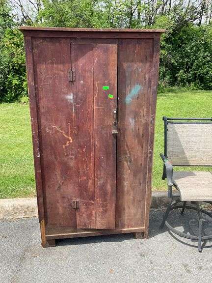 Wooden Cabinet With Two Fixed Shelves, 40”Lx16”Wx72”H - Hash Auctions
