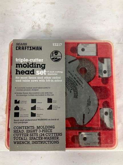 Craftsman Triple-Cutter Molding Head Set, Model 93217 - Hash Auctions