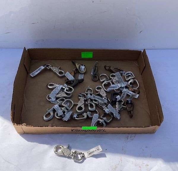 Lot of Metal Swivel Snap Hooks with Spring-Loaded Clips - Hash Auctions