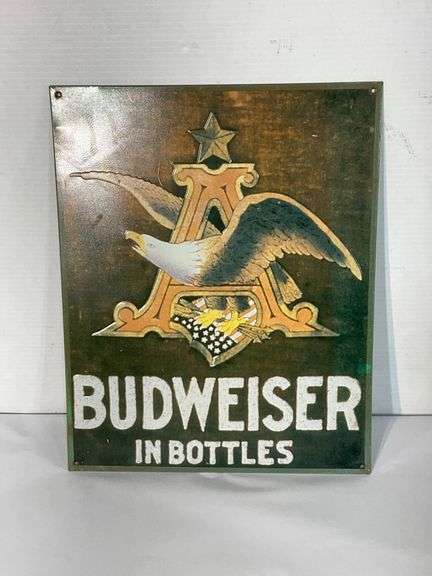 Budweiser Metal Wall Sign with Eagle and Star Logo, 12.5×16, Some ...