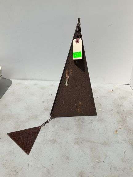 Metal Three-Face Triangle Wind Chime, 14 Inches Tall - Hash Auctions