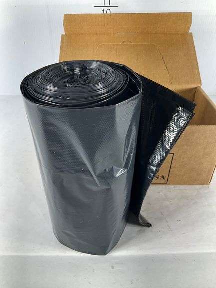 Box of 46-Gallon Heavy-Duty Black Trash Bags, Made in USA - Hash Auctions