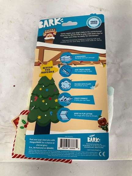 Bark Santa’s Town Dog Toy Set with Plush Cookies and Milk - Hash Auctions