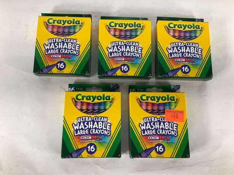 5 Crayola Ultra-Clean Washable Large Crayons, 16-Count Boxes - Hash ...
