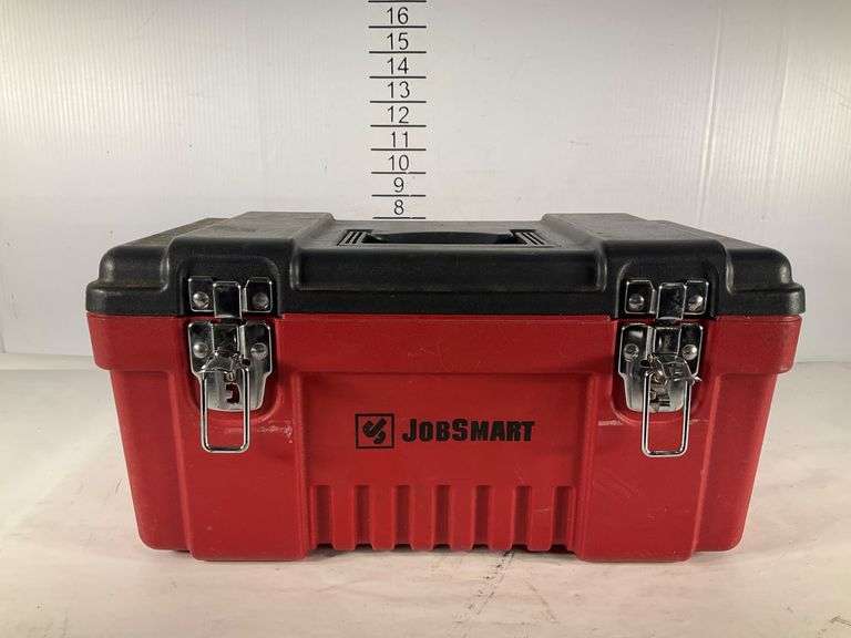 JobSmart Red and Black Tool Box with Assorted Hand Tools - Hash Auctions