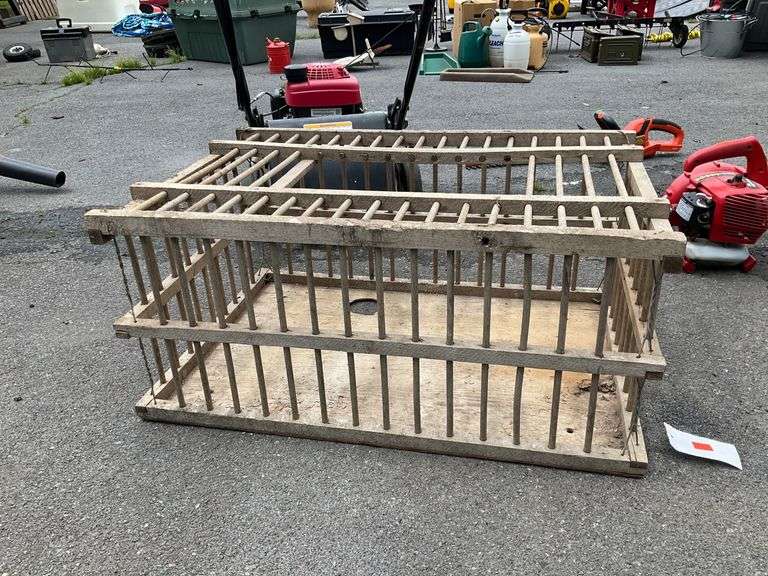 Wood Slatted Poultry Cage Without Top, 35”Lx23”Wx16”H - Hash Auctions