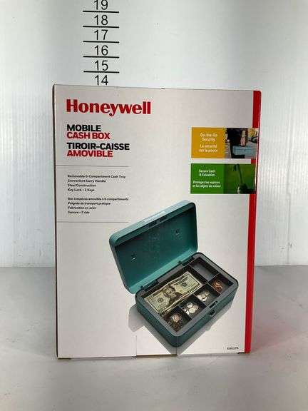 Honeywell Mobile Cash Box with Secure Compartment and Multiple Currency ...